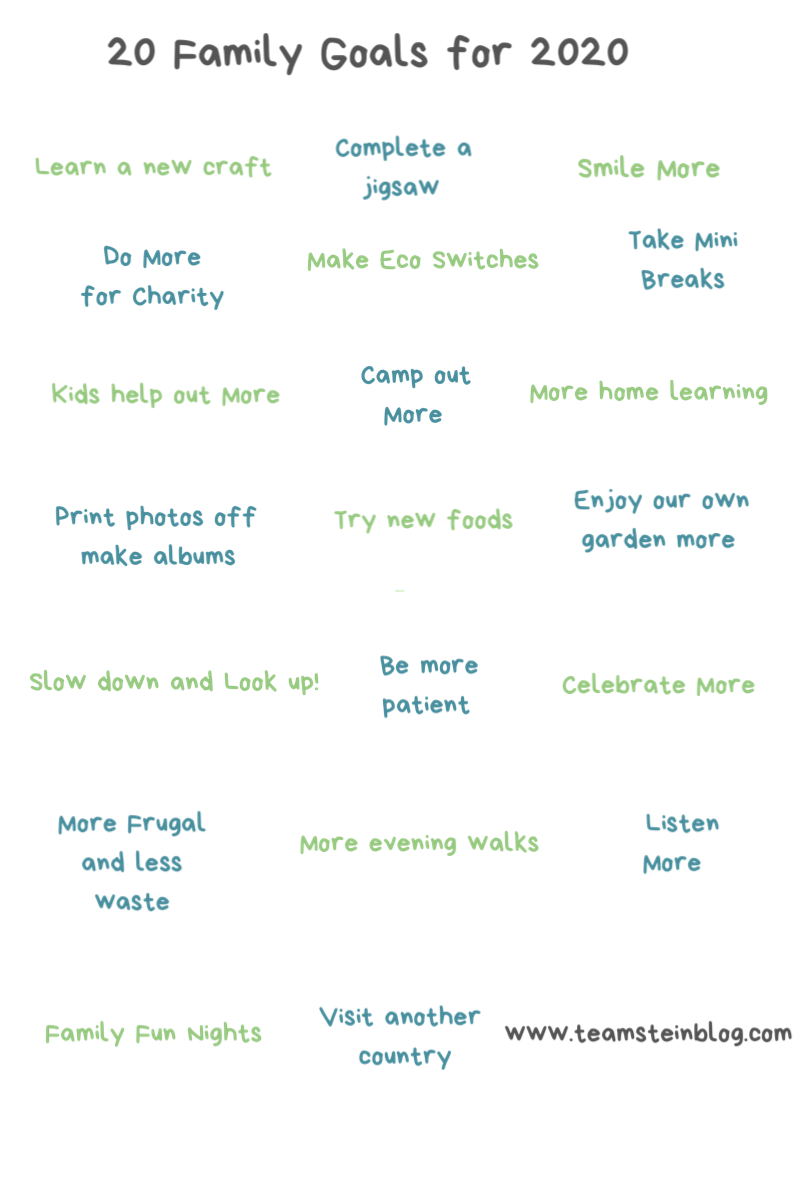 20 Family Goals for 2020 - Team Stein
